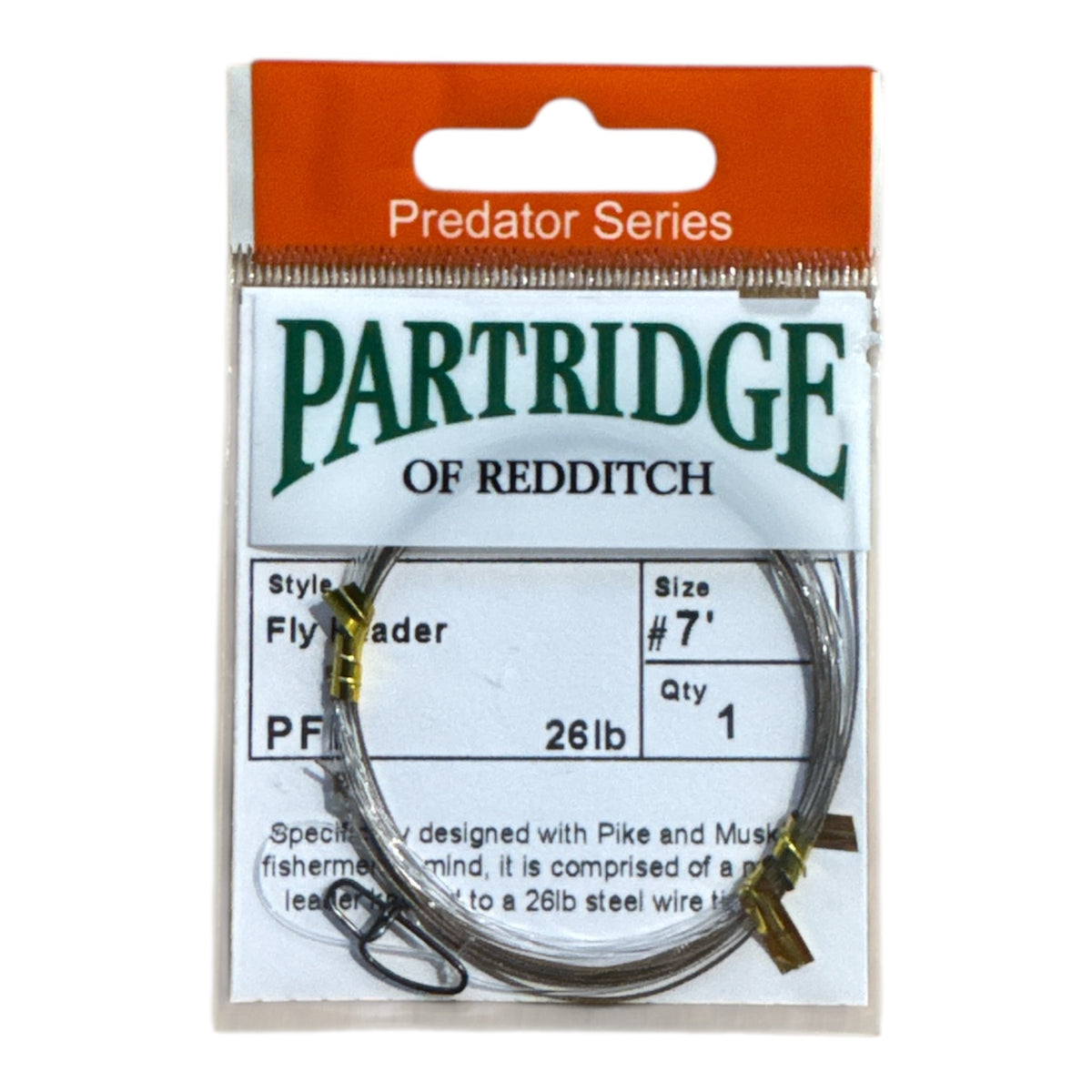 Partridge PFL26 Pike Fly Leader 7ft6: 26lb – Twinpeakesflyfishing